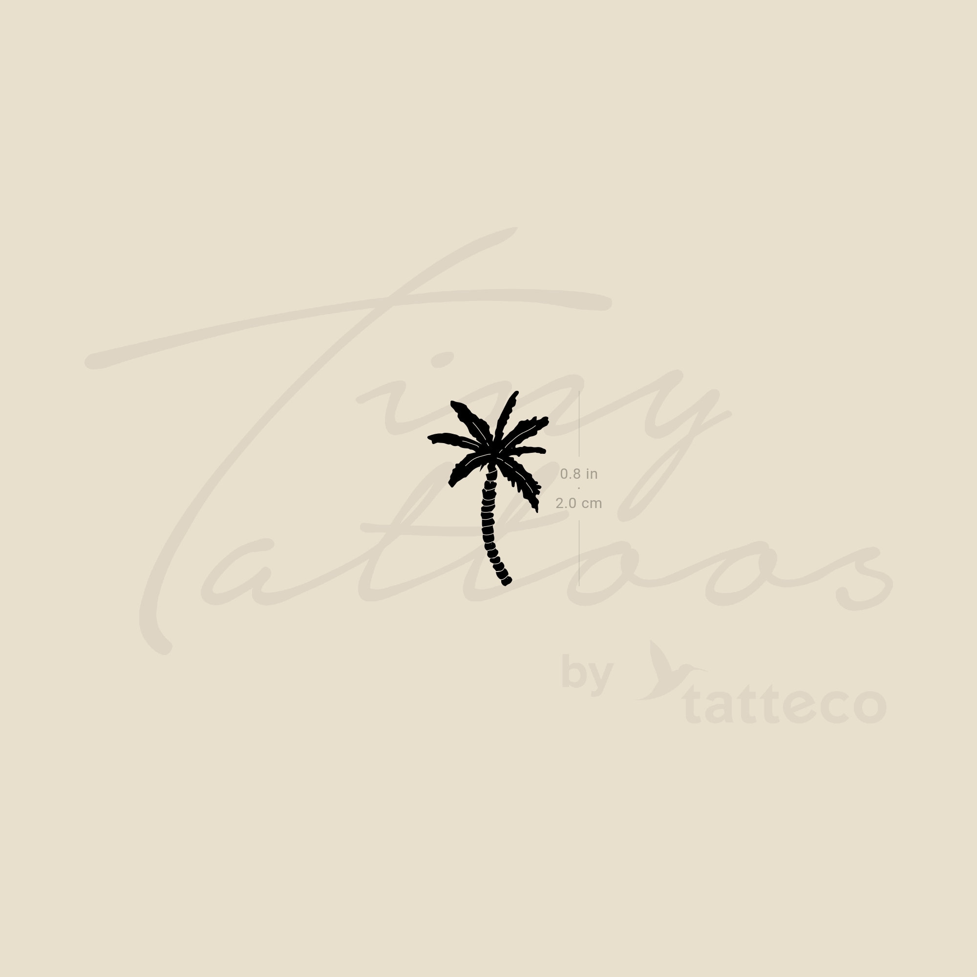 Coconut Tree Temporary Tattoo set of 3 - Etsy