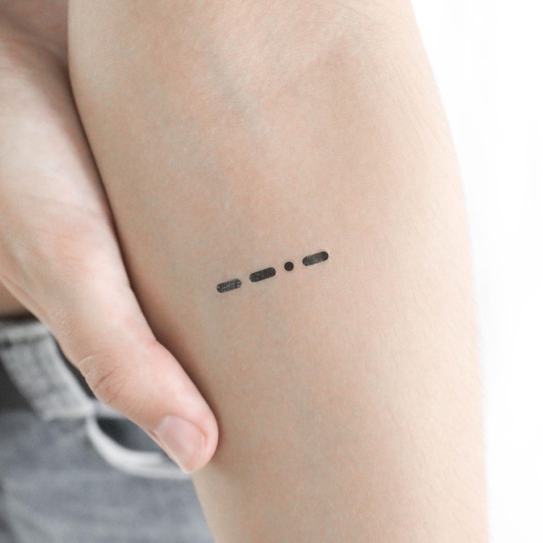 Morse Code Q Temporary Tattoo (set of 3) - Etsy