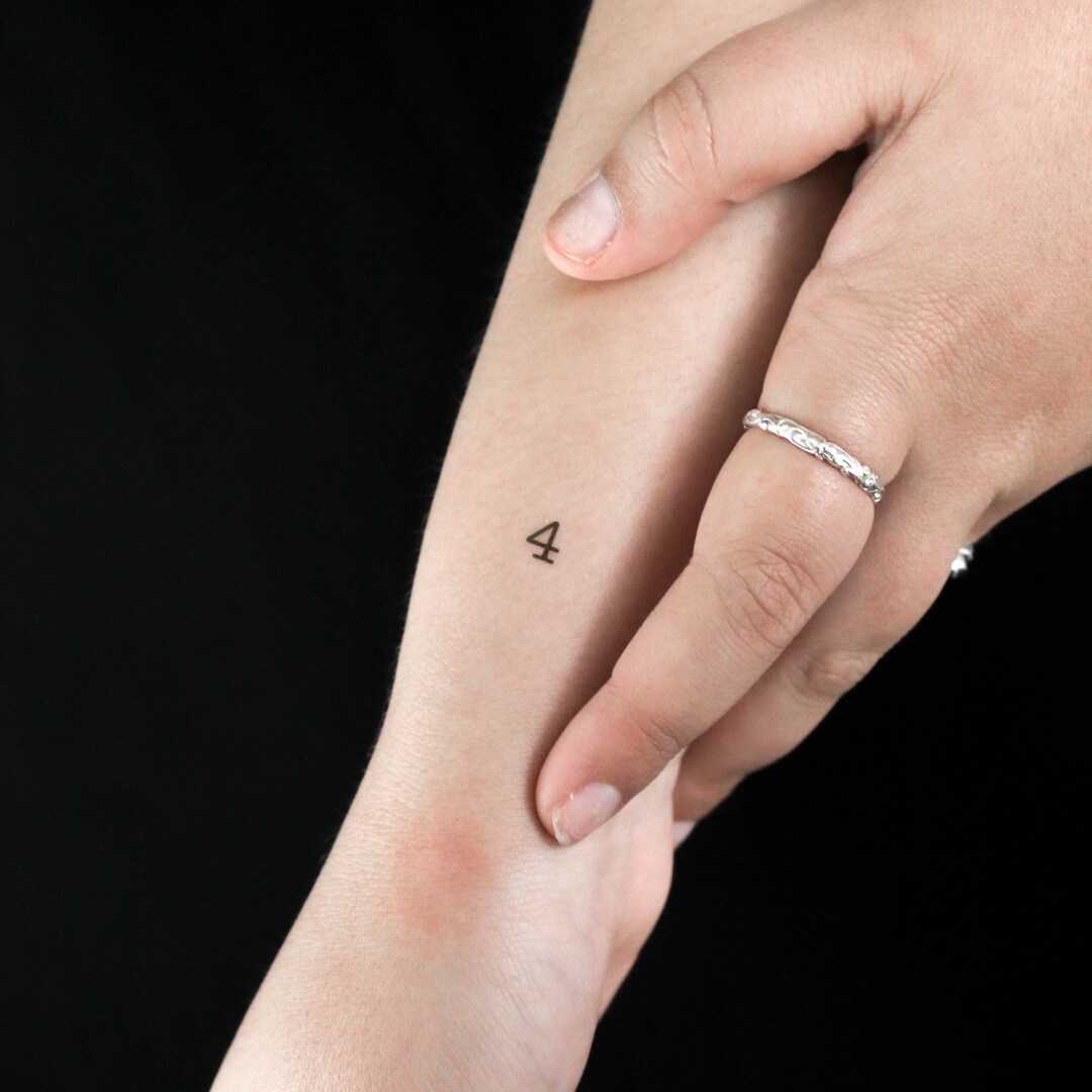 Number 4 Temporary Tattoo (set of 3) - Etsy