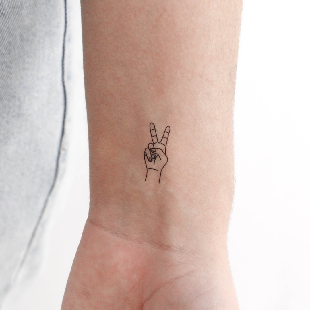 Sign Language V Temporary Tattoo (set of 3) - Etsy