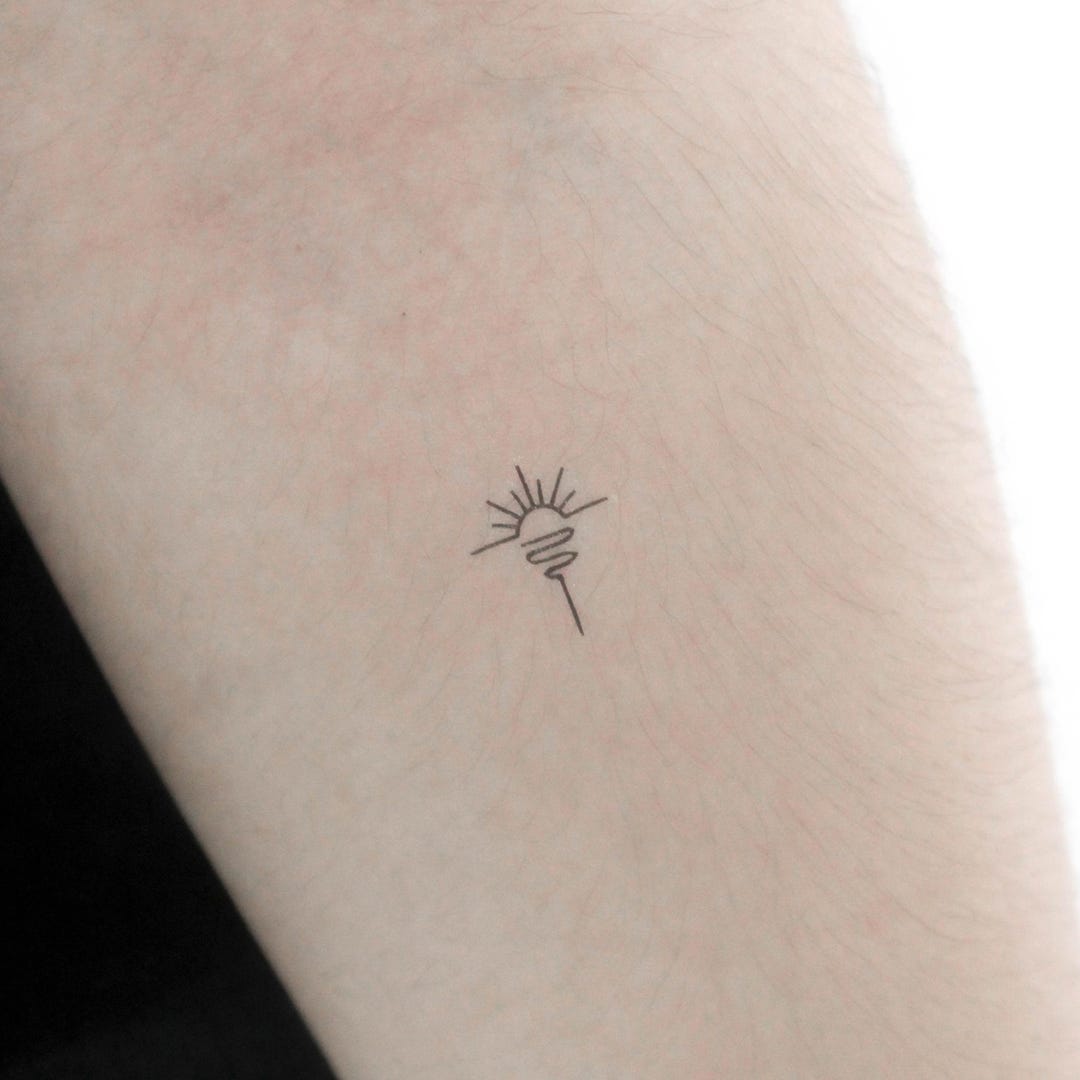 Minimalist Sea Sunrise Temporary Tattoo (set of 3) - Etsy