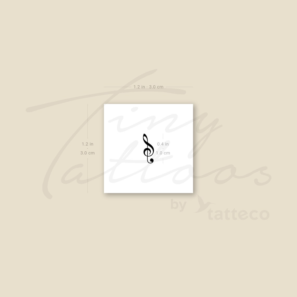 Tiny Treble Clef Temporary Tattoo (set of 3) - Etsy