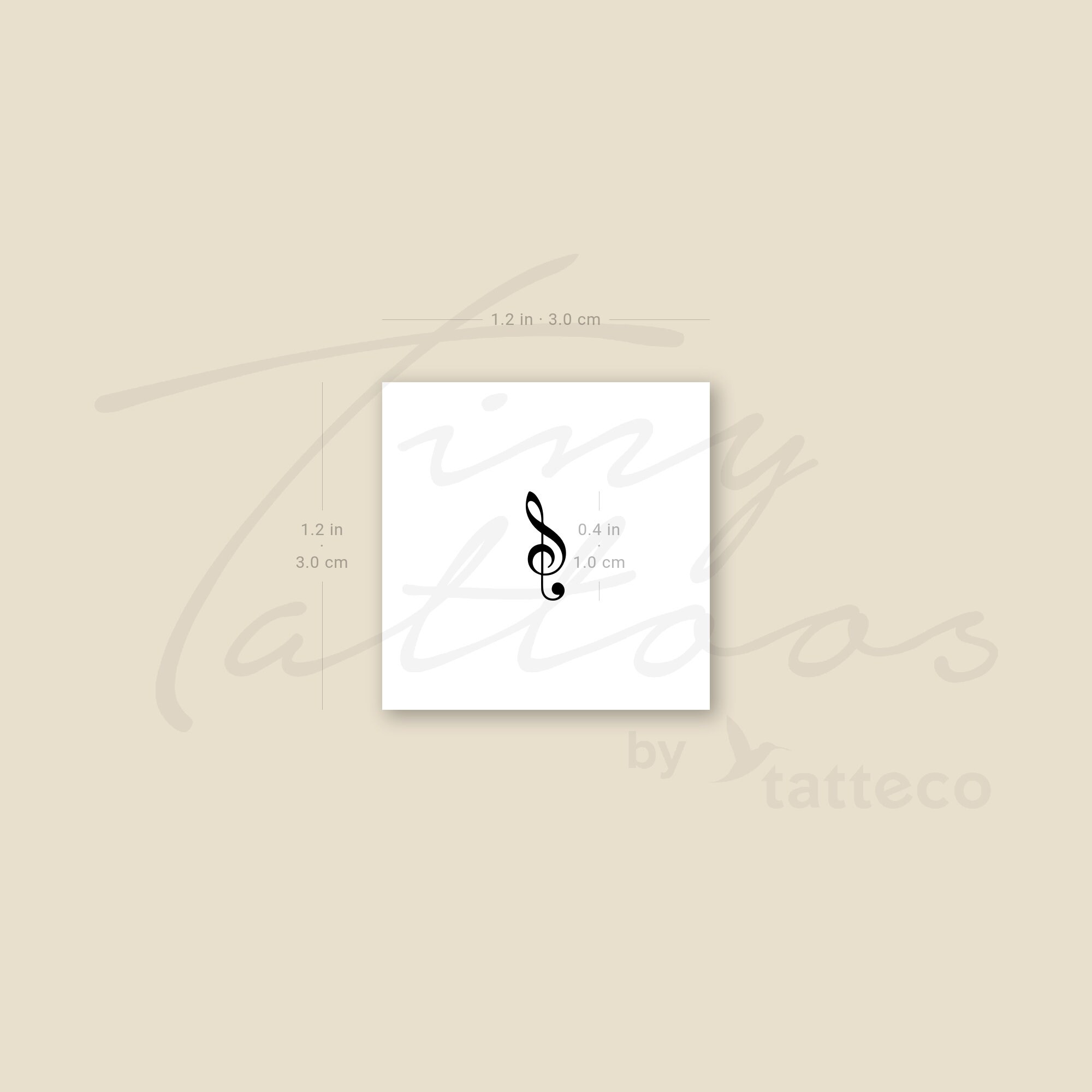 Tiny Treble Clef Temporary Tattoo set of 3 - Etsy