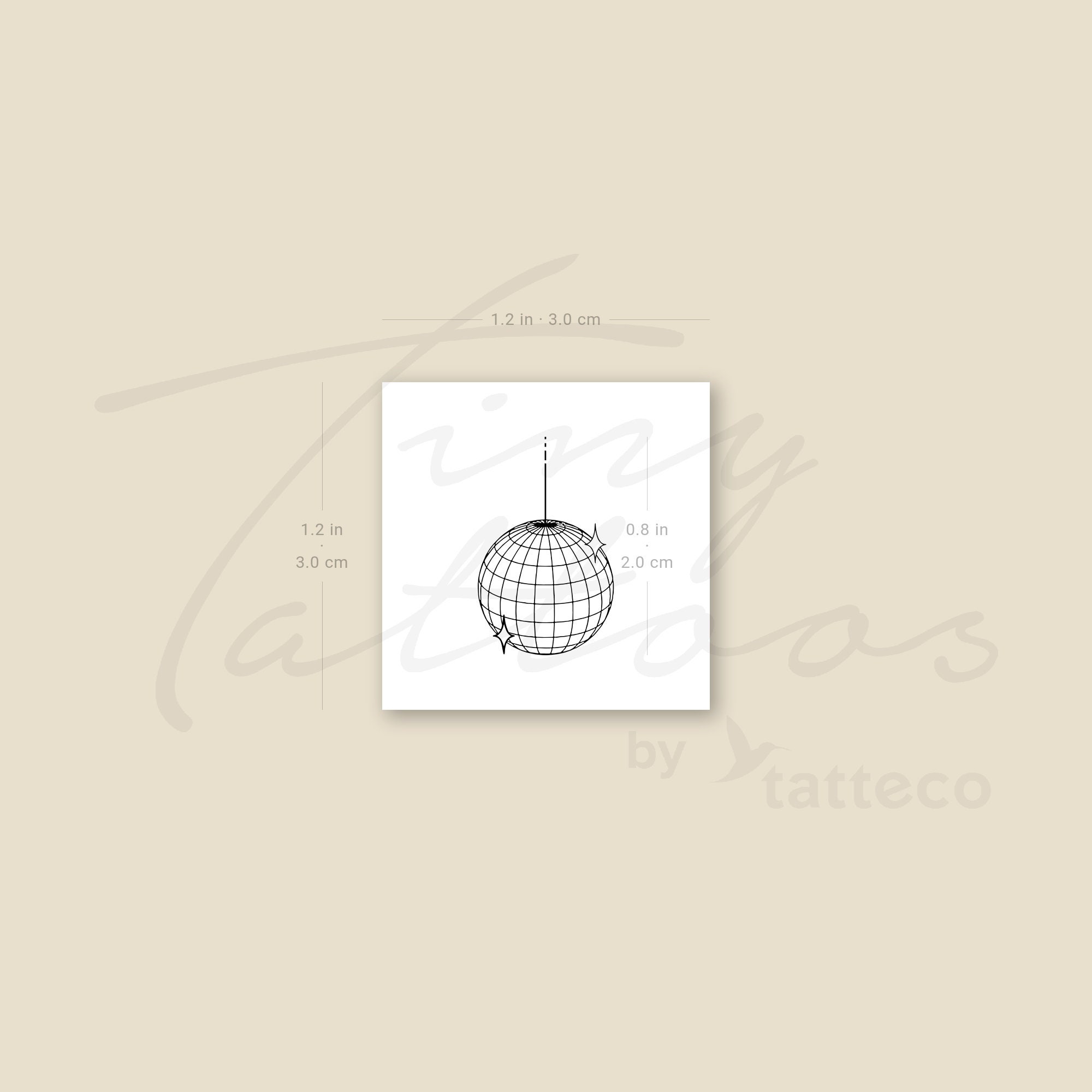 Little Disco Ball Temporary Tattoo (set of 3) - Etsy