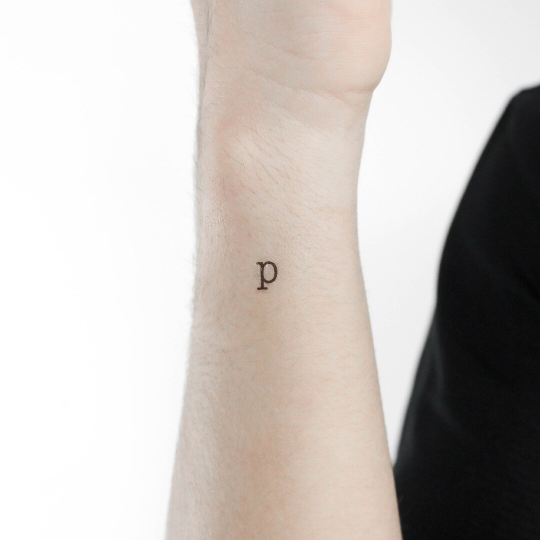P Typewriter Lowercase Temporary Tattoo (set of 3) - Etsy