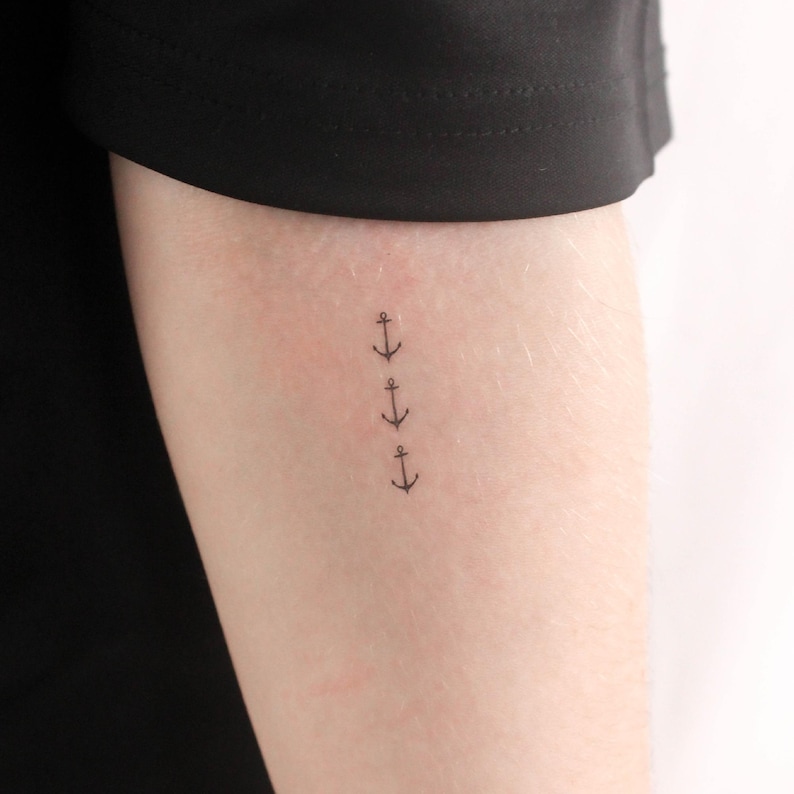 Three Anchors Temporary Tattoo set of 3 - Etsy