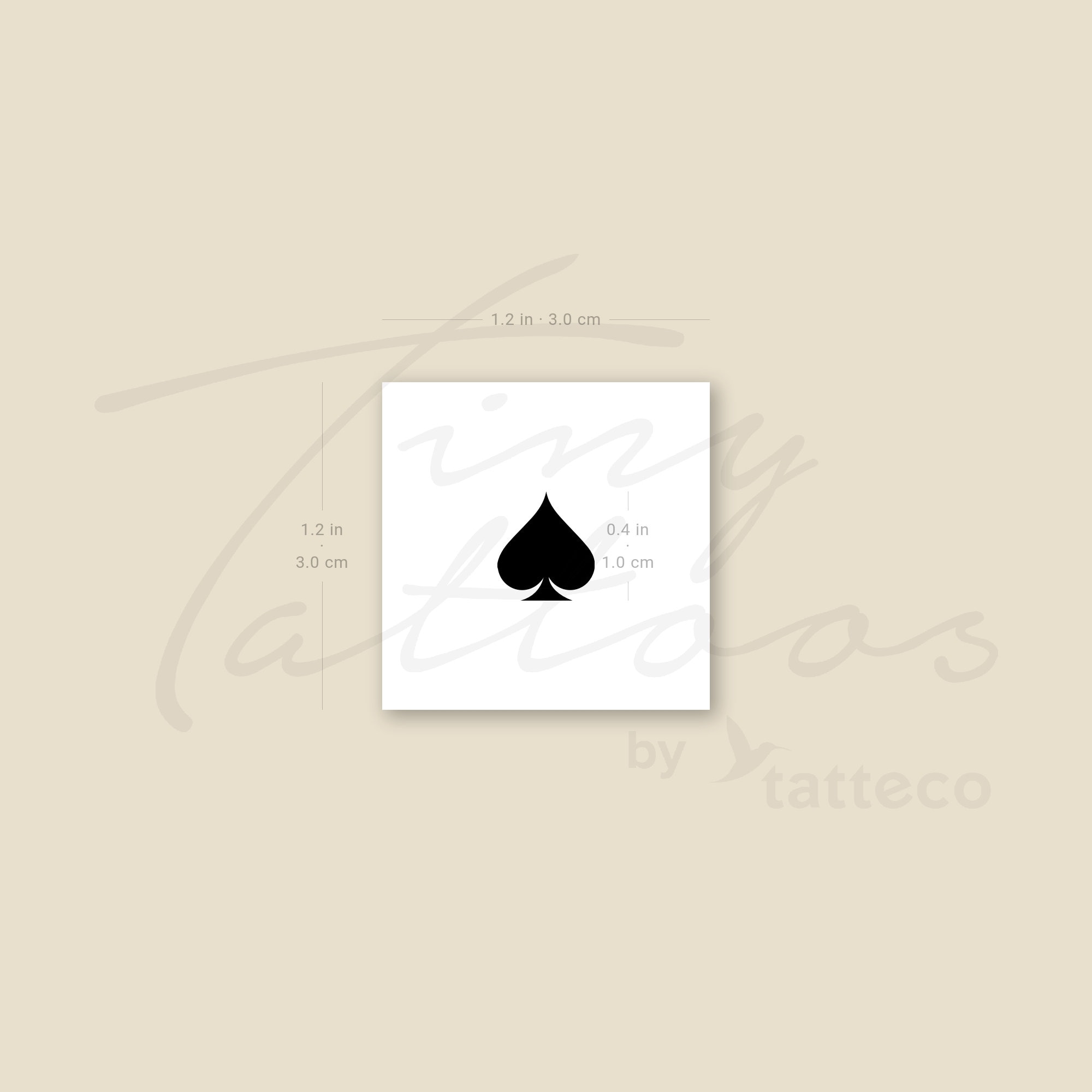 Spade Temporary Tattoo set of 3 - Etsy