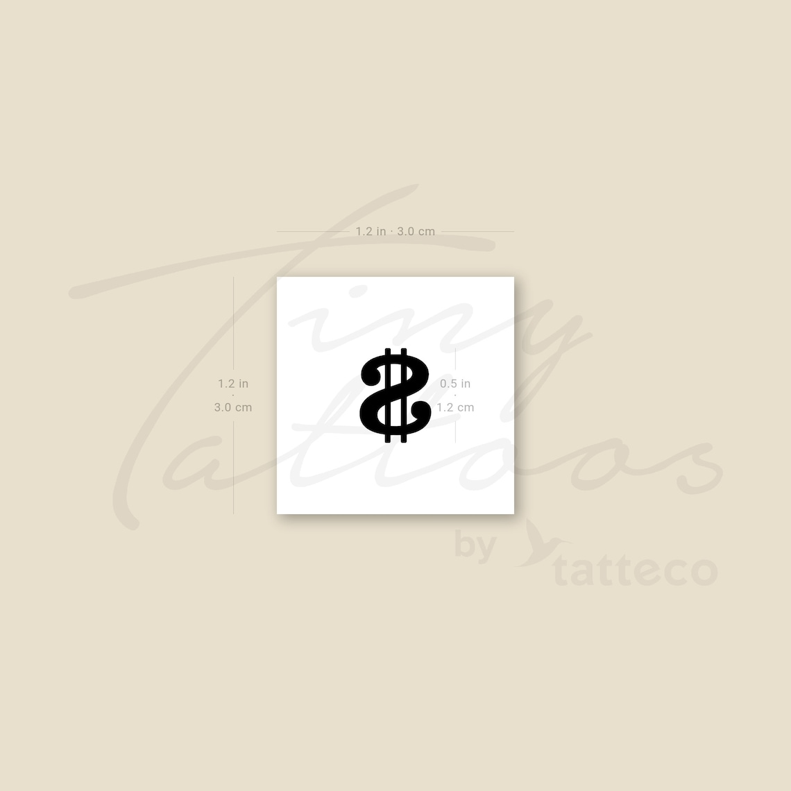 Dollar Sign Temporary Tattoo set of 3 - Etsy