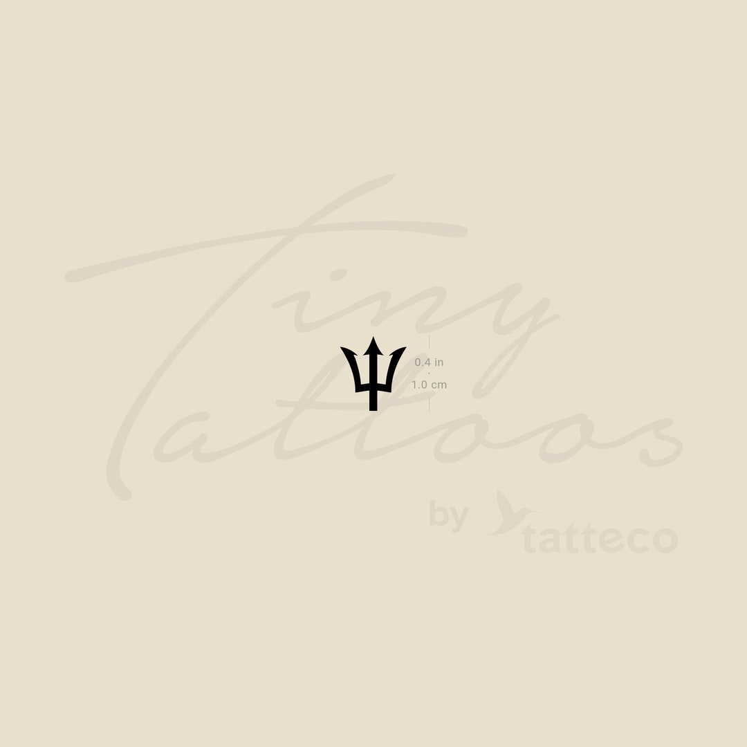 Tiny Barbados Trident Temporary Tattoo set of 3 - Etsy