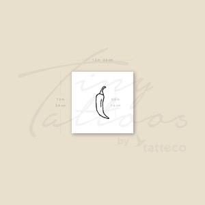 Fine Line Chili Temporary Tattoo set of 3 - Etsy