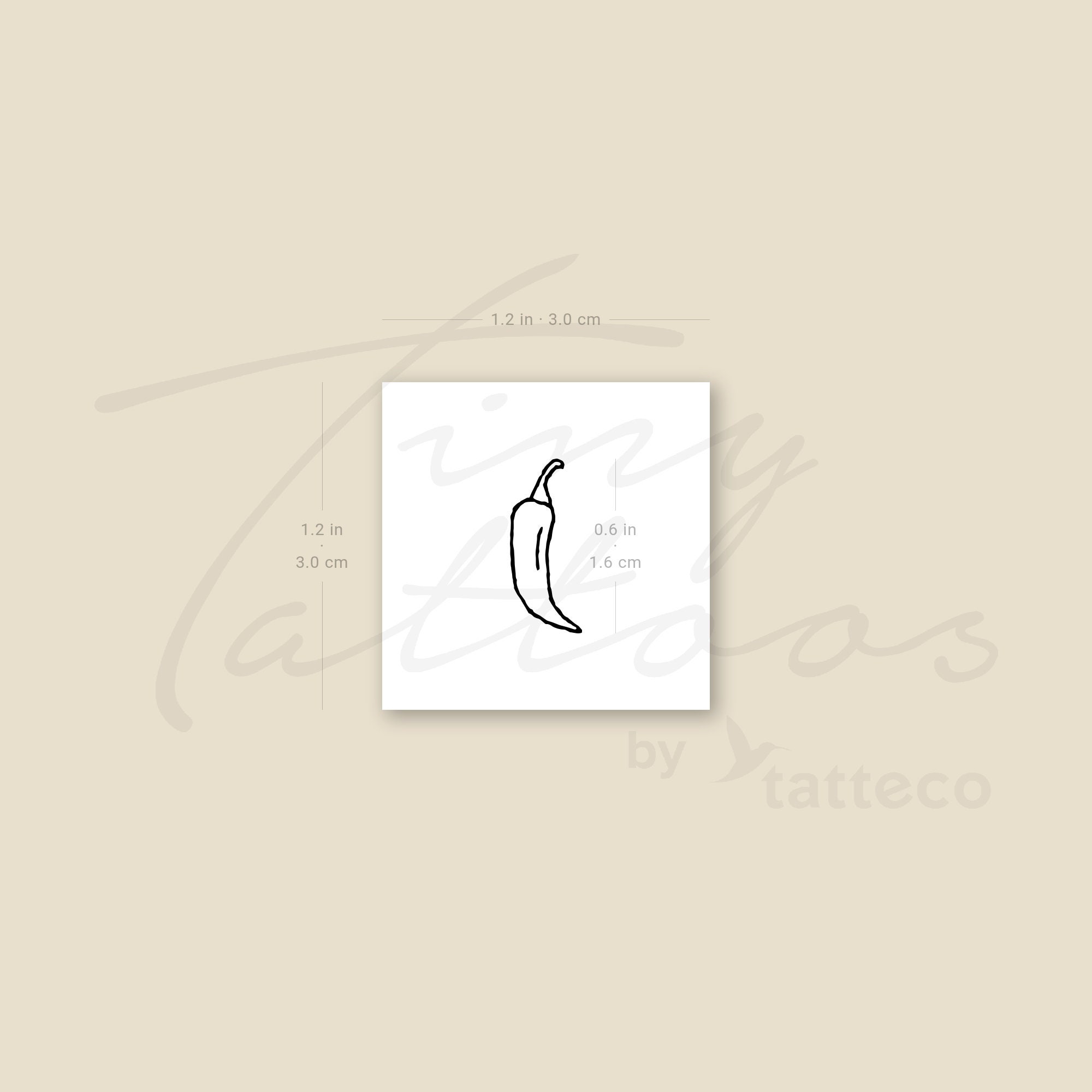 Fine Line Chili Temporary Tattoo set of 3 - Etsy