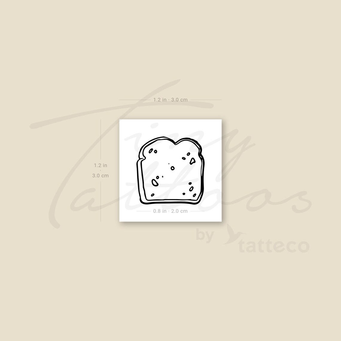 Toast Temporary Tattoo (set of 3) - Etsy