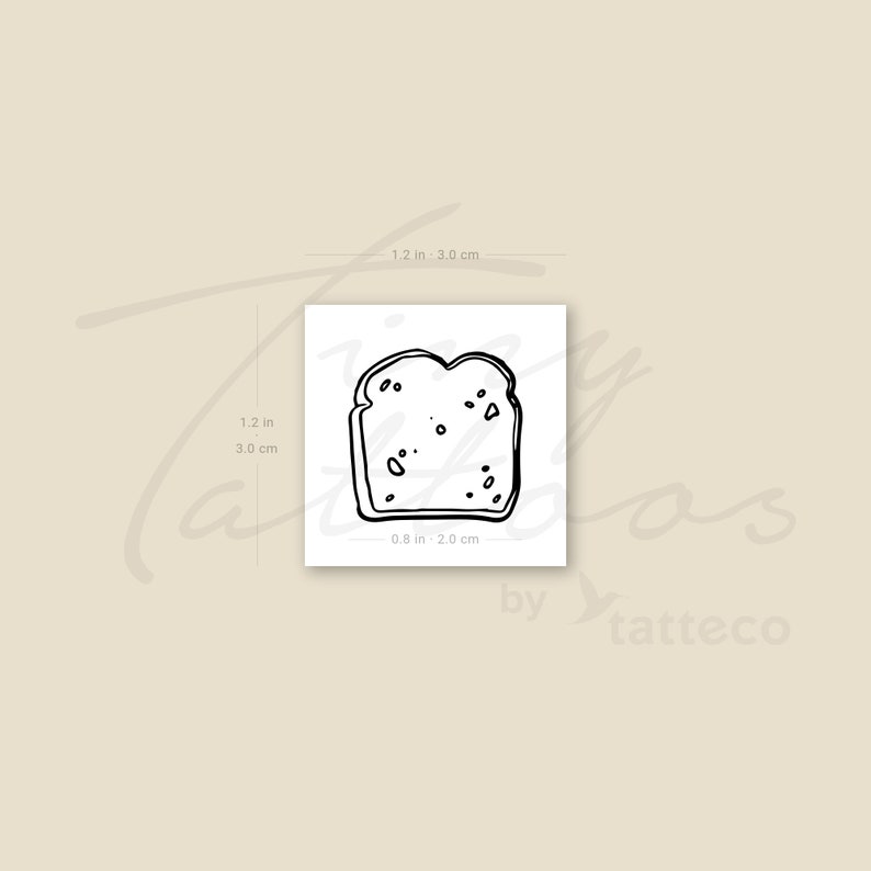 Toast Temporary Tattoo set of 3 - Etsy