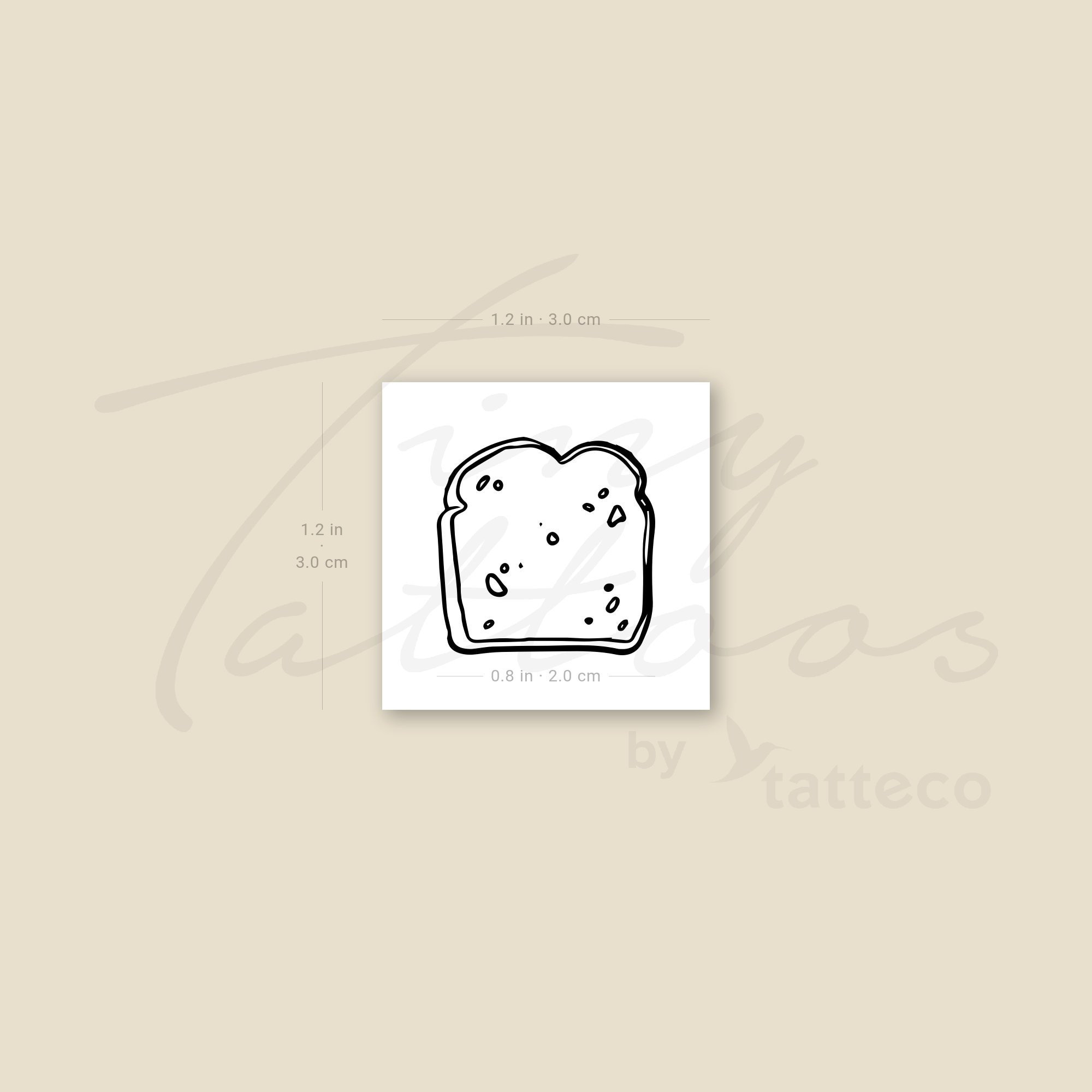 Toast Temporary Tattoo set of 3 - Etsy