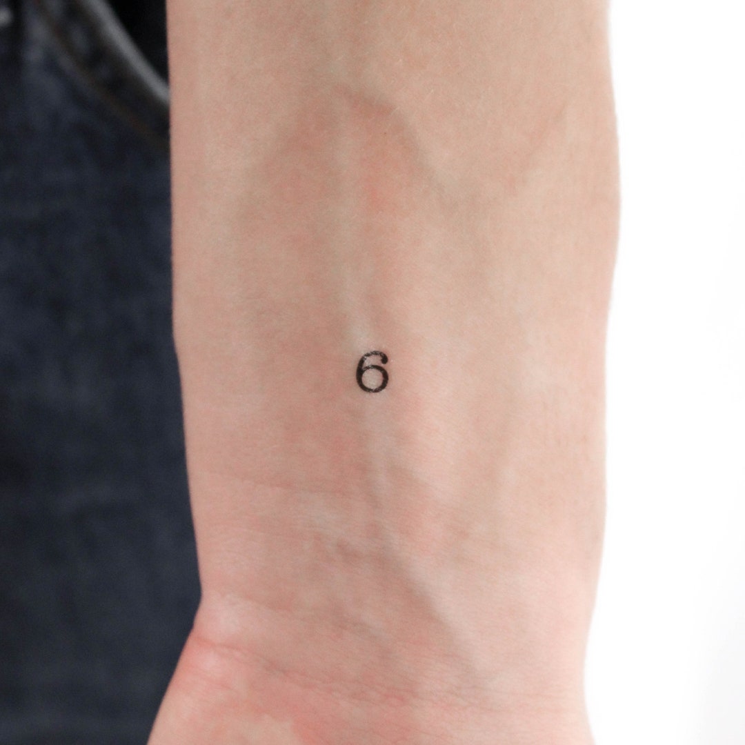 Number 6 Temporary Tattoo (set of 3) - Etsy
