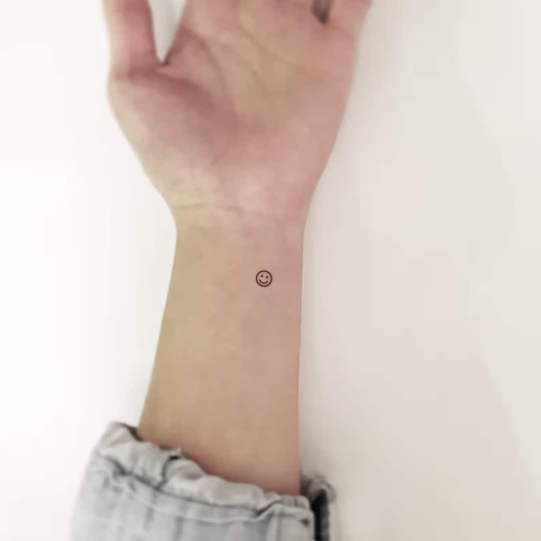Happy Face Temporary Tattoo (set of 3) - Etsy