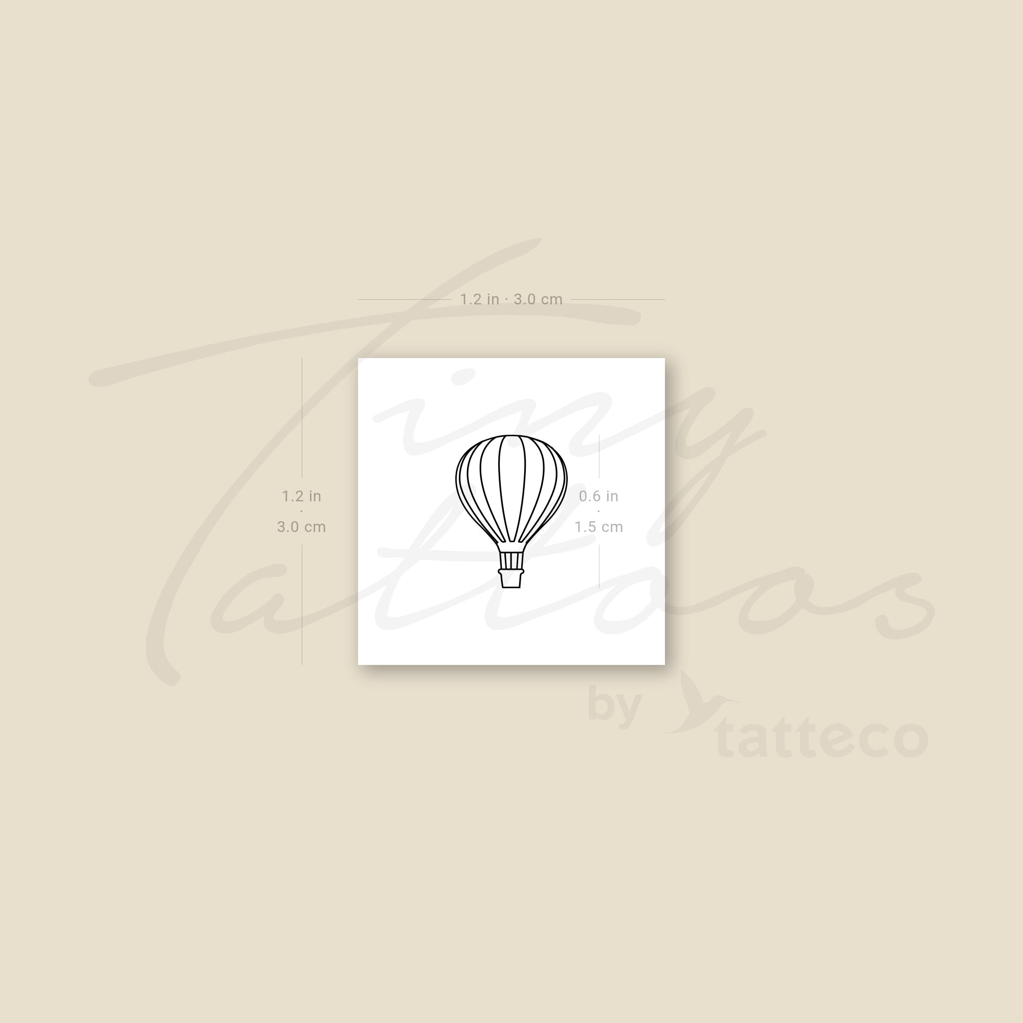 Hot Air Balloon Temporary Tattoo (set of 3) - Etsy