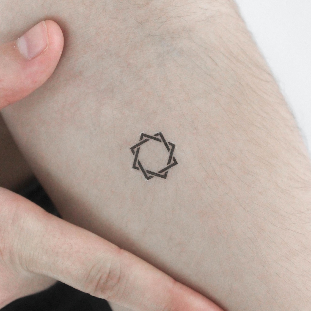 Interlaced Rub El Hizb Temporary Tattoo (set of 3) - Etsy