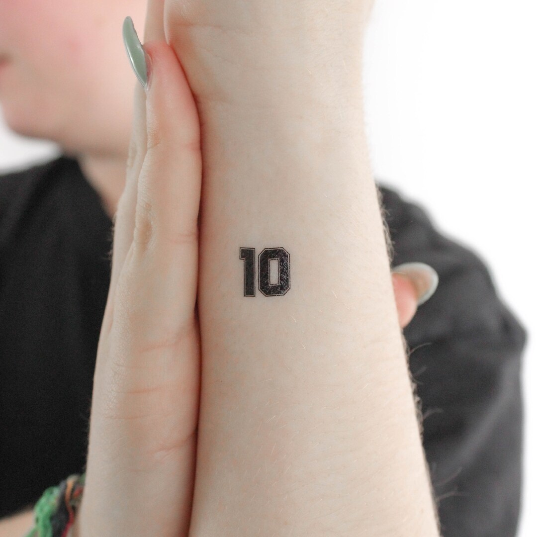Tiny 10 Temporary Tattoo (set of 3) - Etsy