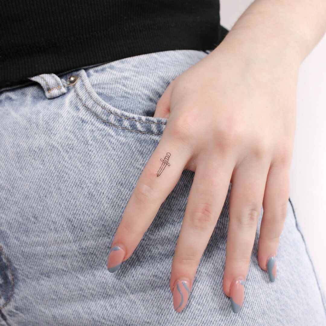 Tiny Dagger Temporary Tattoo (set of 3) - Etsy