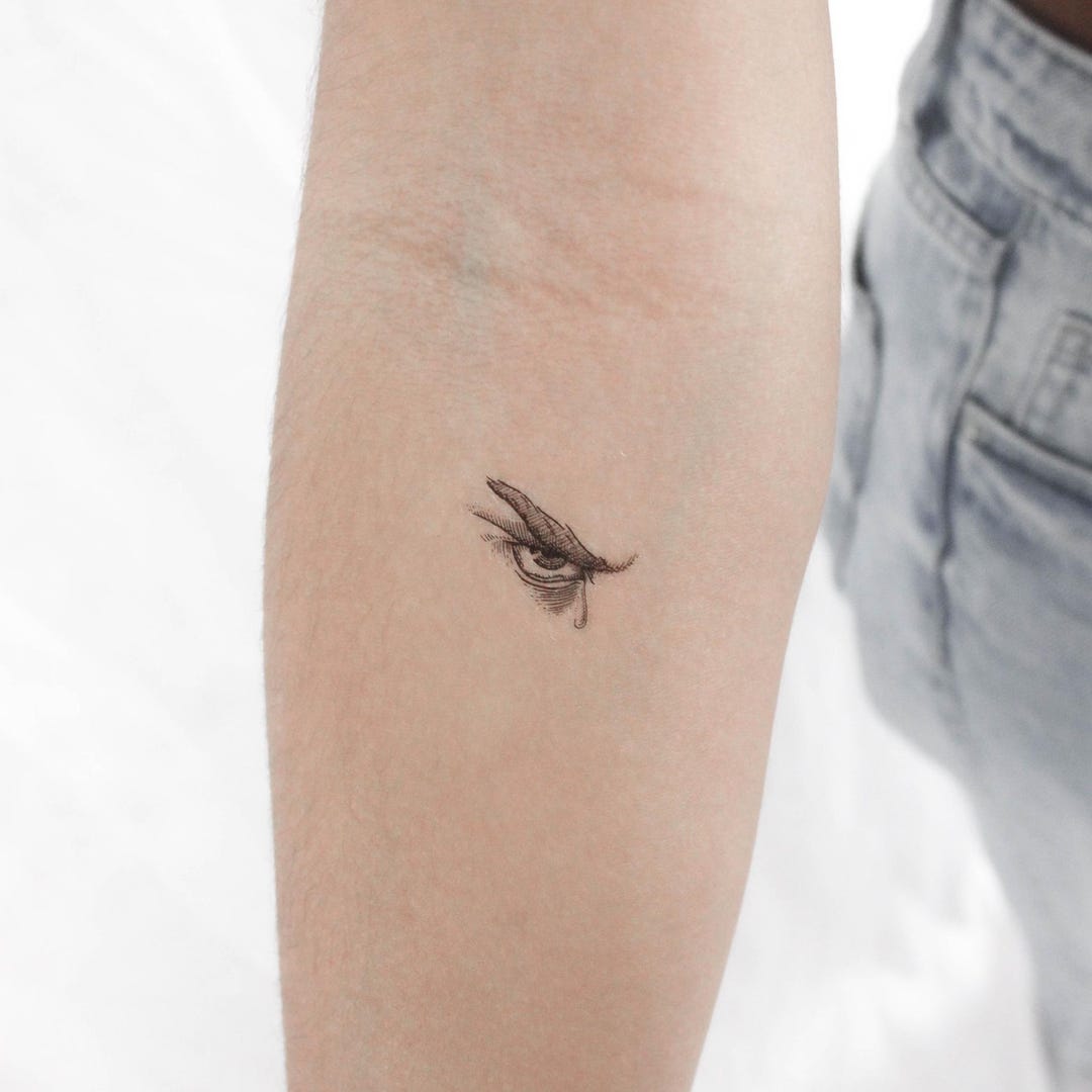 Small Fallen Angel's Crying Eye Temporary Tattoo (set of 3) - Etsy