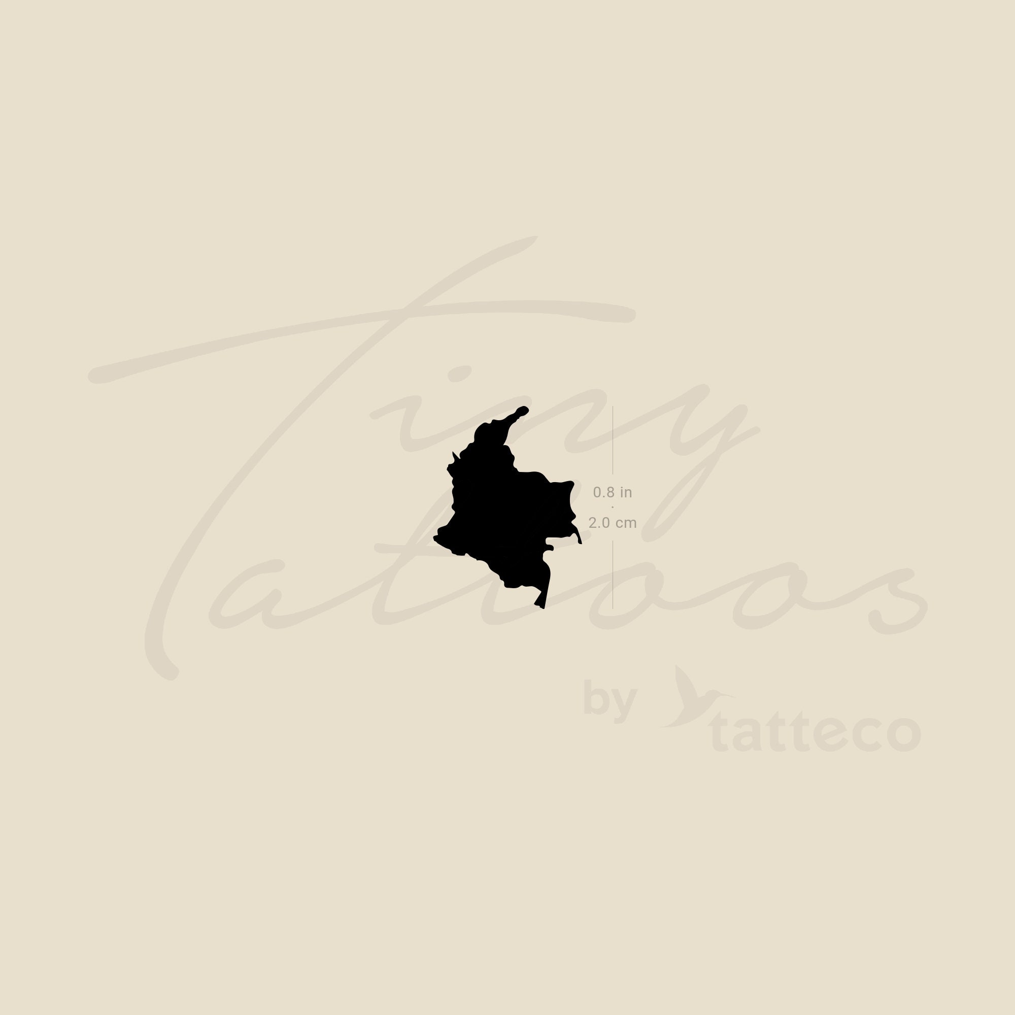 Small Colombia Map Temporary Tattoo set of 3 - Etsy