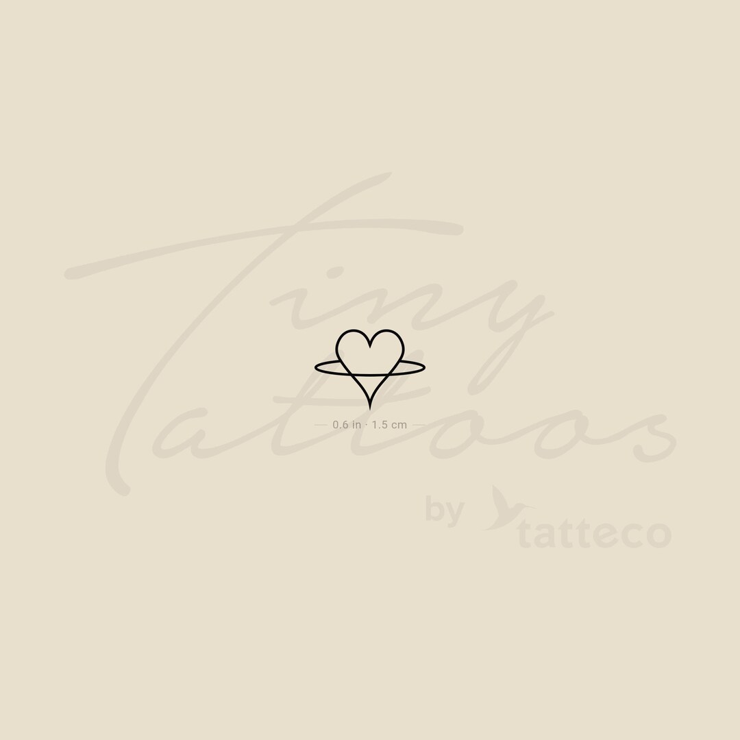 Heart Saturn Temporary Tattoo set of 3 - Etsy
