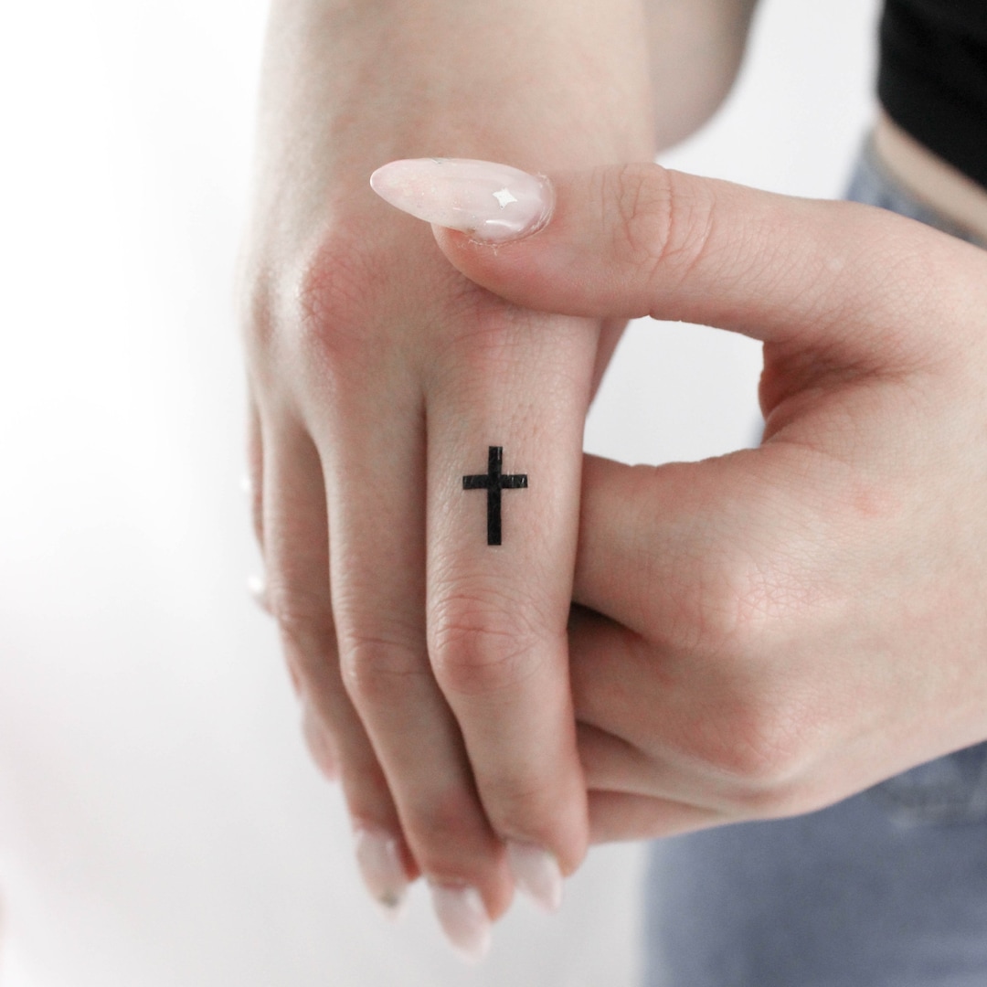 Small Bold Cross Temporary Tattoo (set of 3) - Etsy