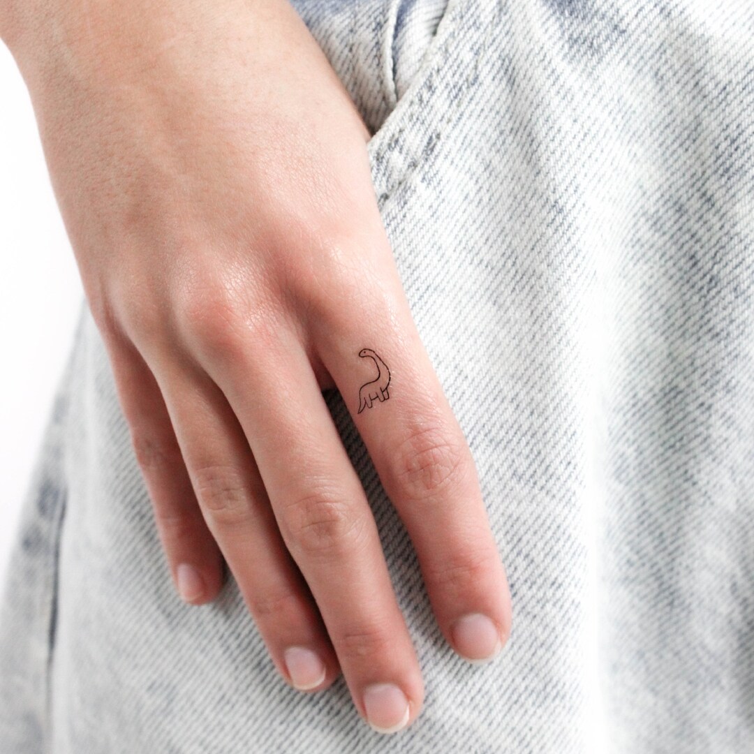 Tiny Brontosaurus Temporary Tattoo (set of 3) - Etsy