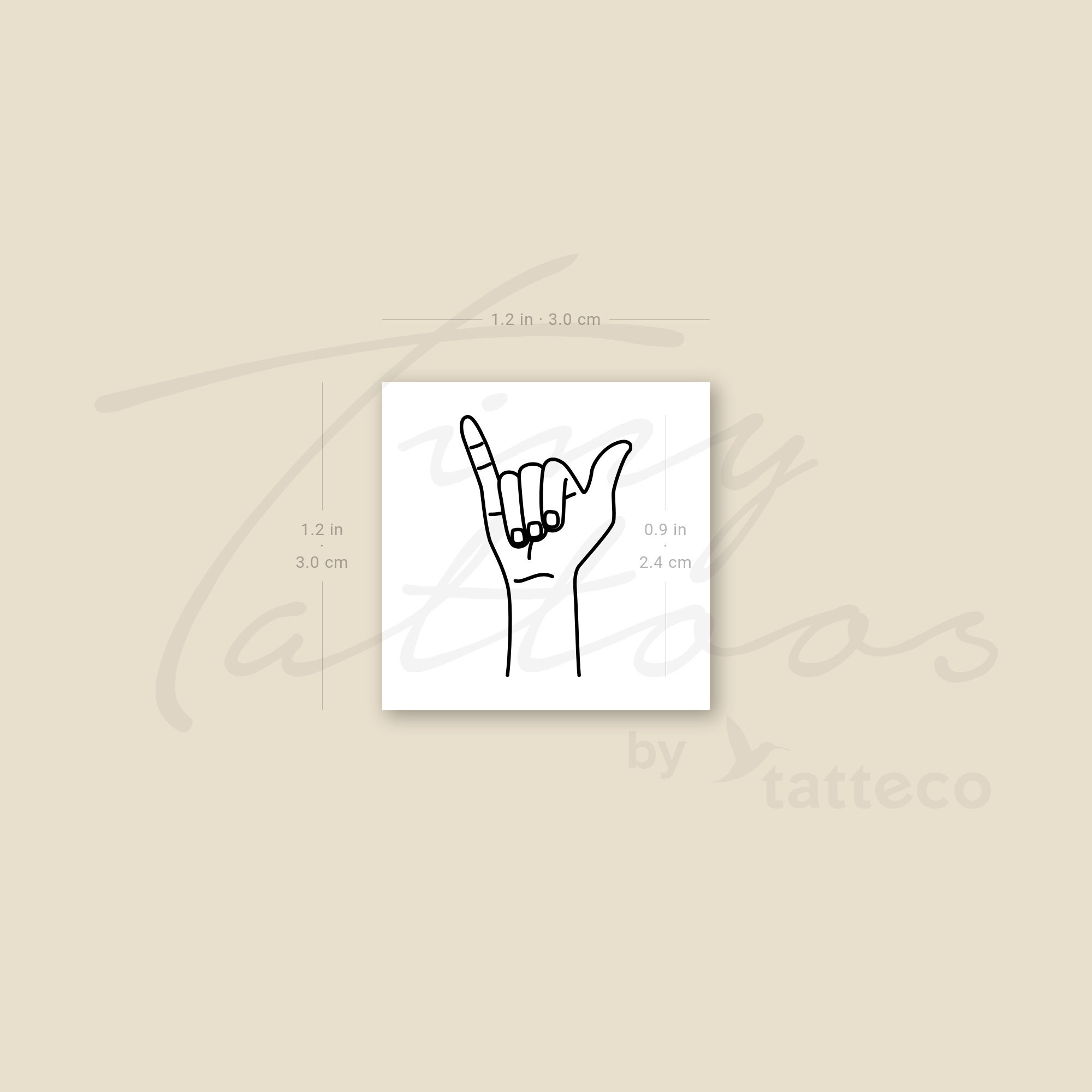 Sign Language Y Temporary Tattoo (set of 3) - Etsy