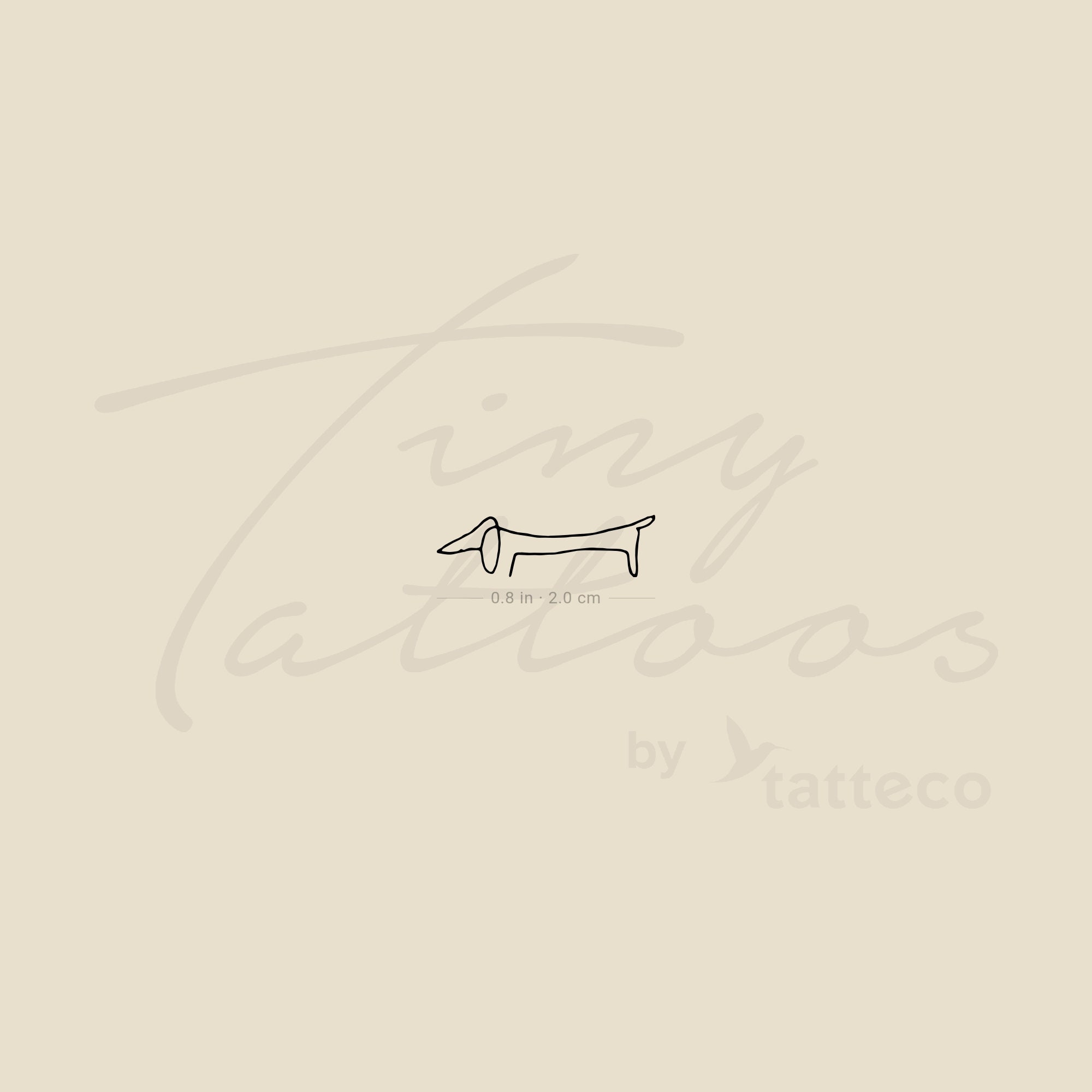 One Line Dachshund Temporary Tattoo set of 3 - Etsy
