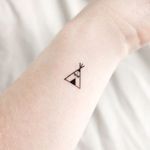 Tiny Tipi Temporary Tattoo (set of 3) - Etsy