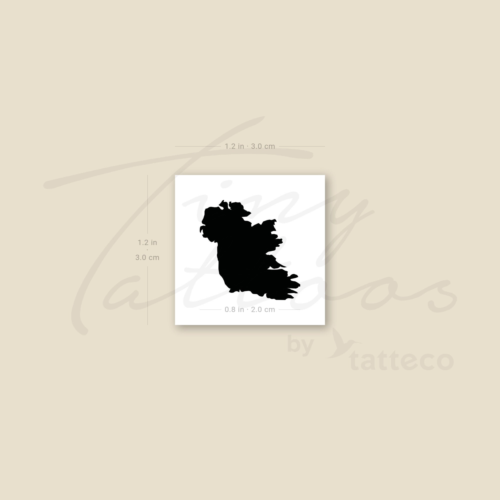 Small Ireland Map Temporary Tattoo (set of 3) - Etsy