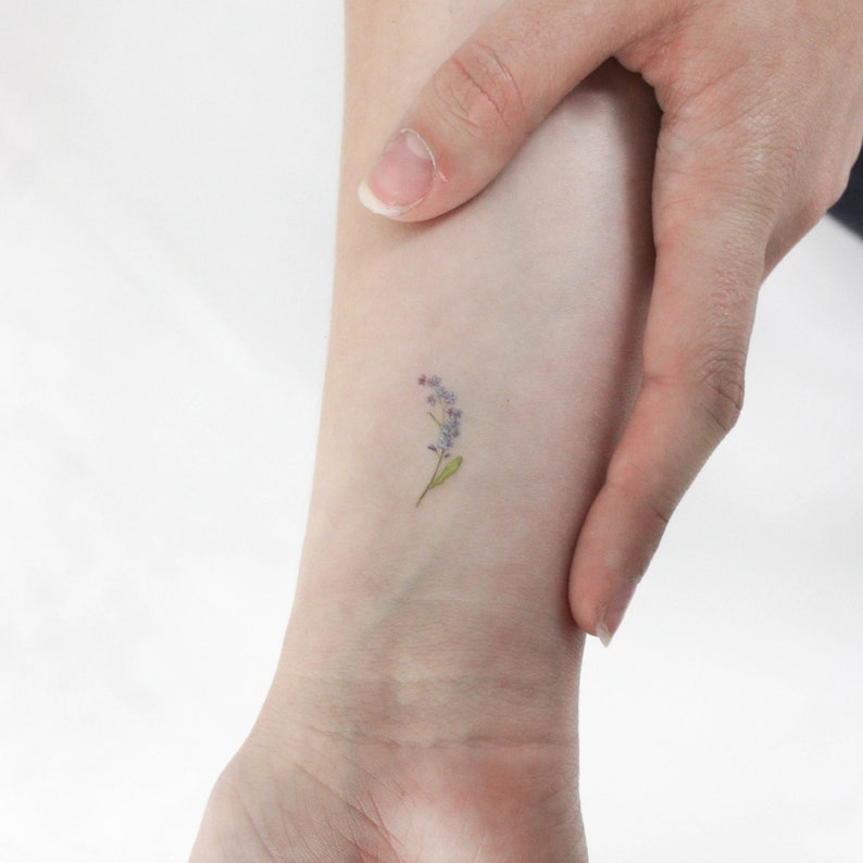 Small Forget-me-not Temporary Tattoo set of 3 - Etsy