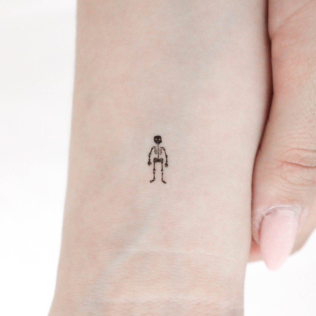Tiny Skeleton Temporary Tattoo (set of 3) - Etsy