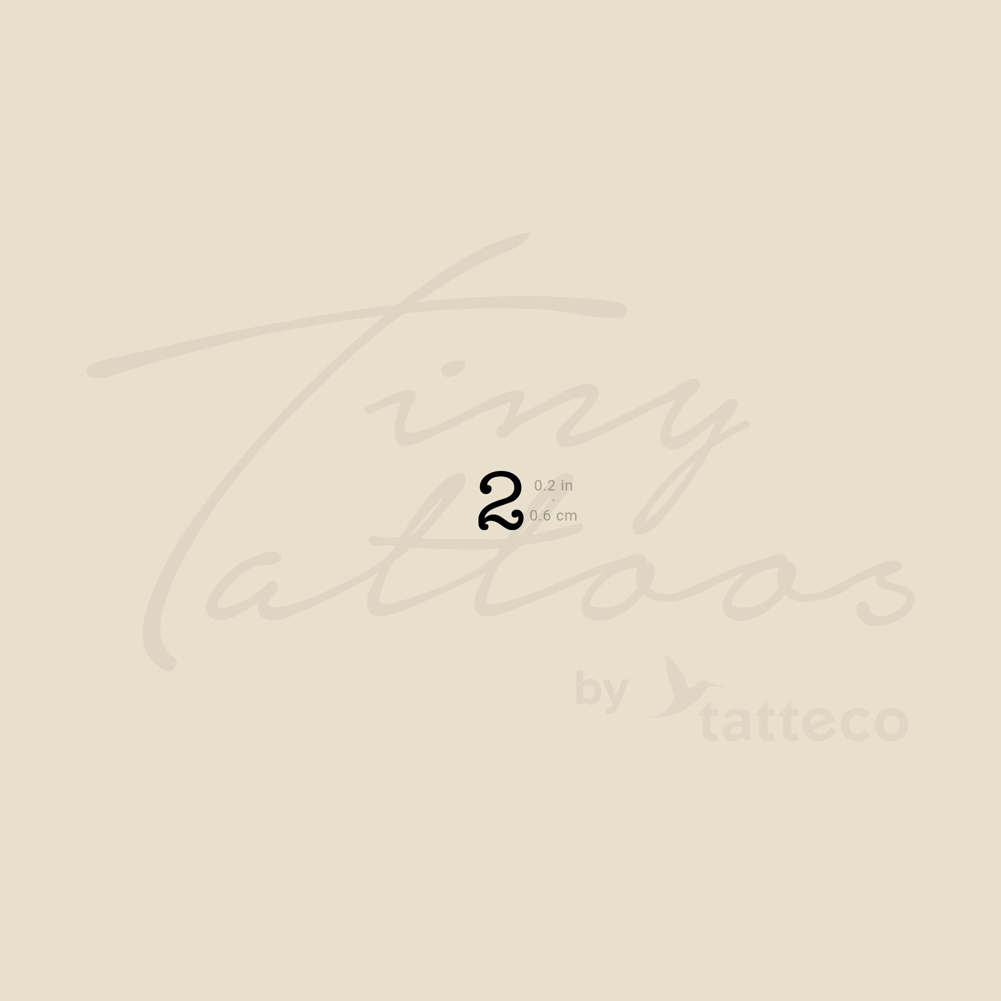 Number 2 Temporary Tattoo set of 3 - Etsy
