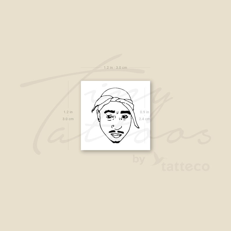 Tupac Temporary Tattoo set of 3 - Etsy