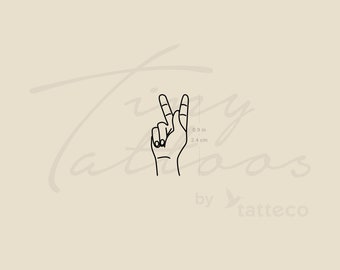 Sign Language G Temporary Tattoo set of 3 - Etsy