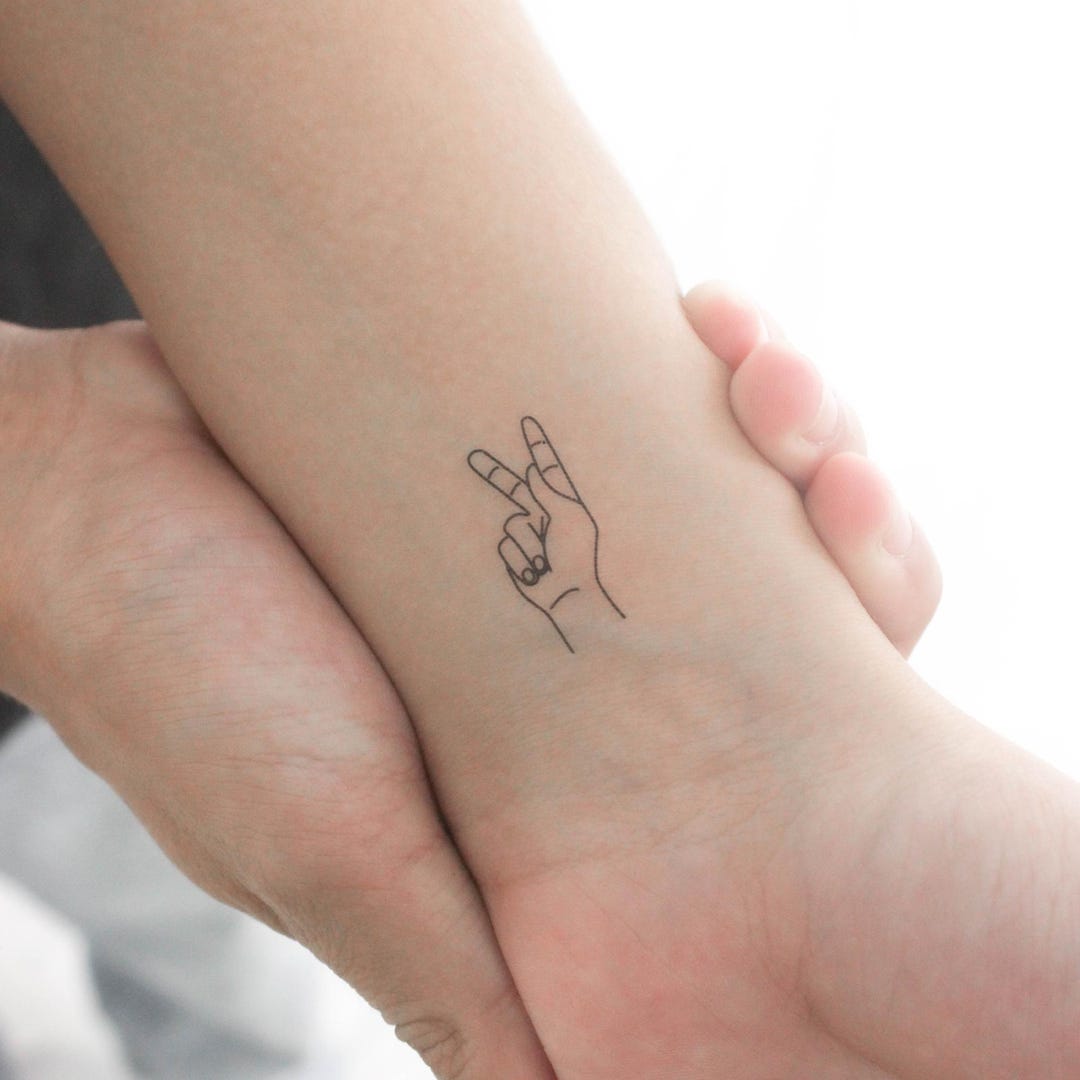 Sign Language K Temporary Tattoo (set of 3) - Etsy