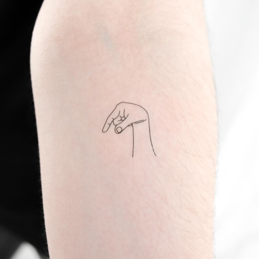 Sign Language Q Temporary Tattoo (set of 3) - Etsy