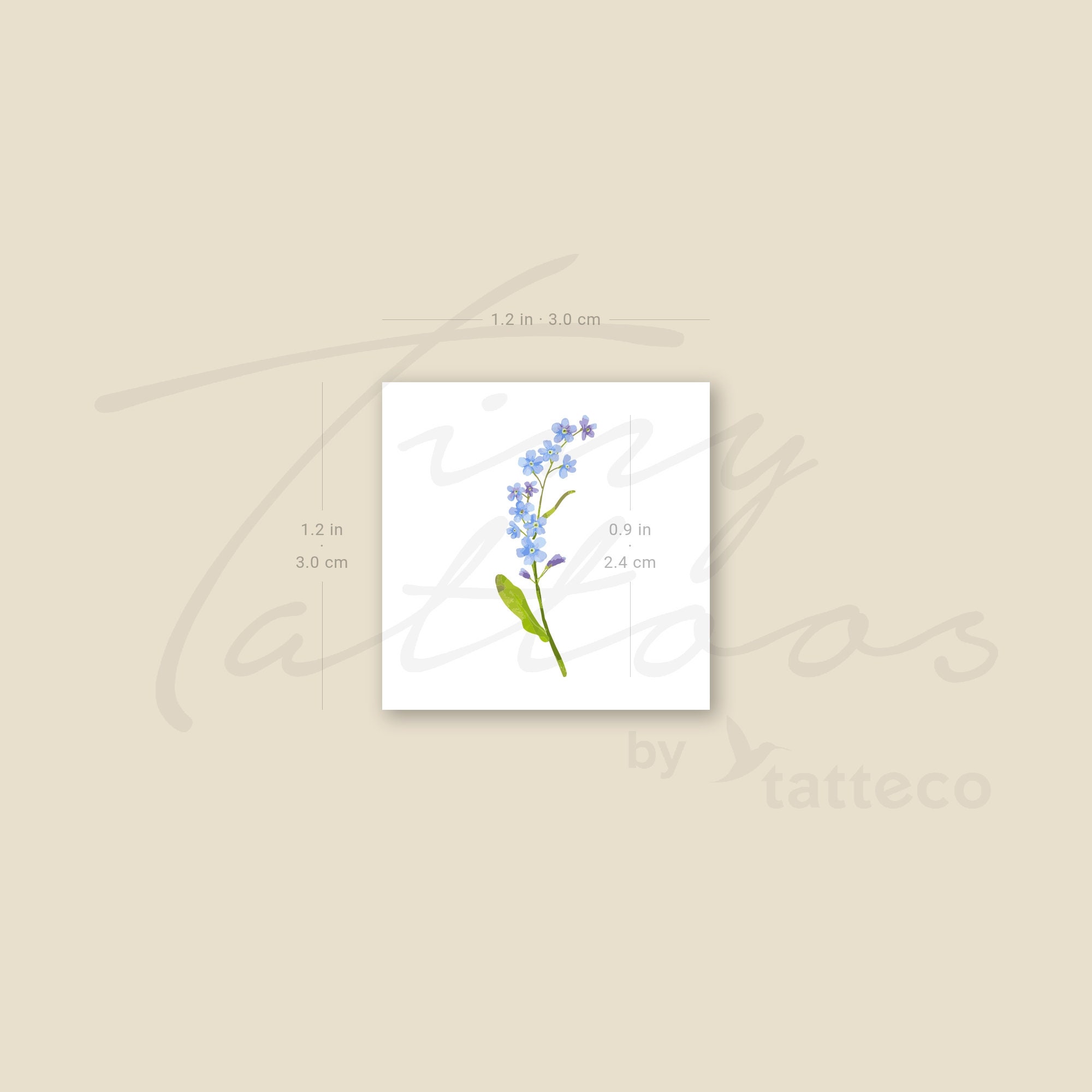 Small Forget-me-not Temporary Tattoo set of 3 - Etsy
