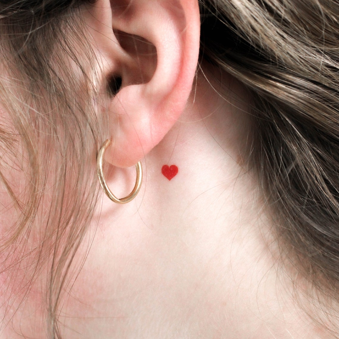Small Red Heart Temporary Tattoo set of 3 - Etsy