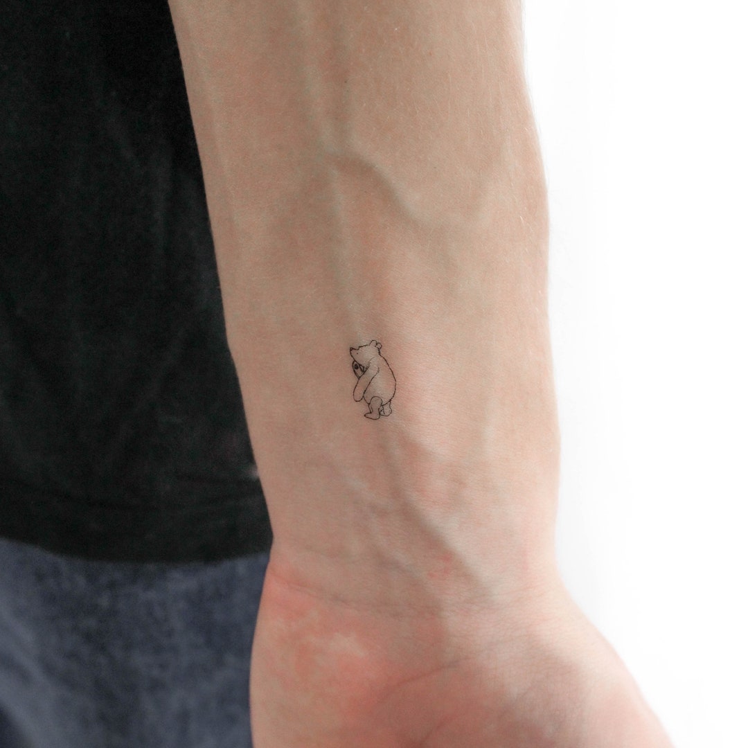 Tiny Winnie-the-pooh Temporary Tattoo (set of 3) - Etsy