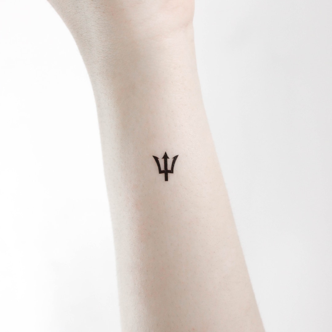 Tiny Barbados Trident Temporary Tattoo (set of 3) - Etsy