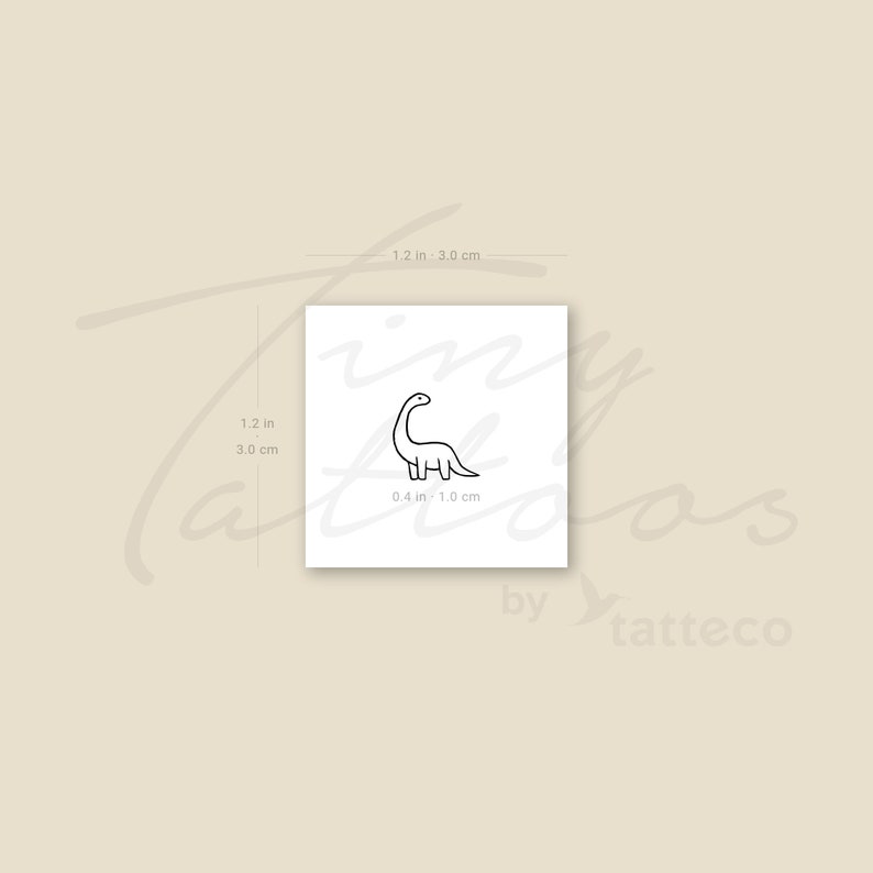 Tiny Brontosaurus Temporary Tattoo set of 3 - Etsy