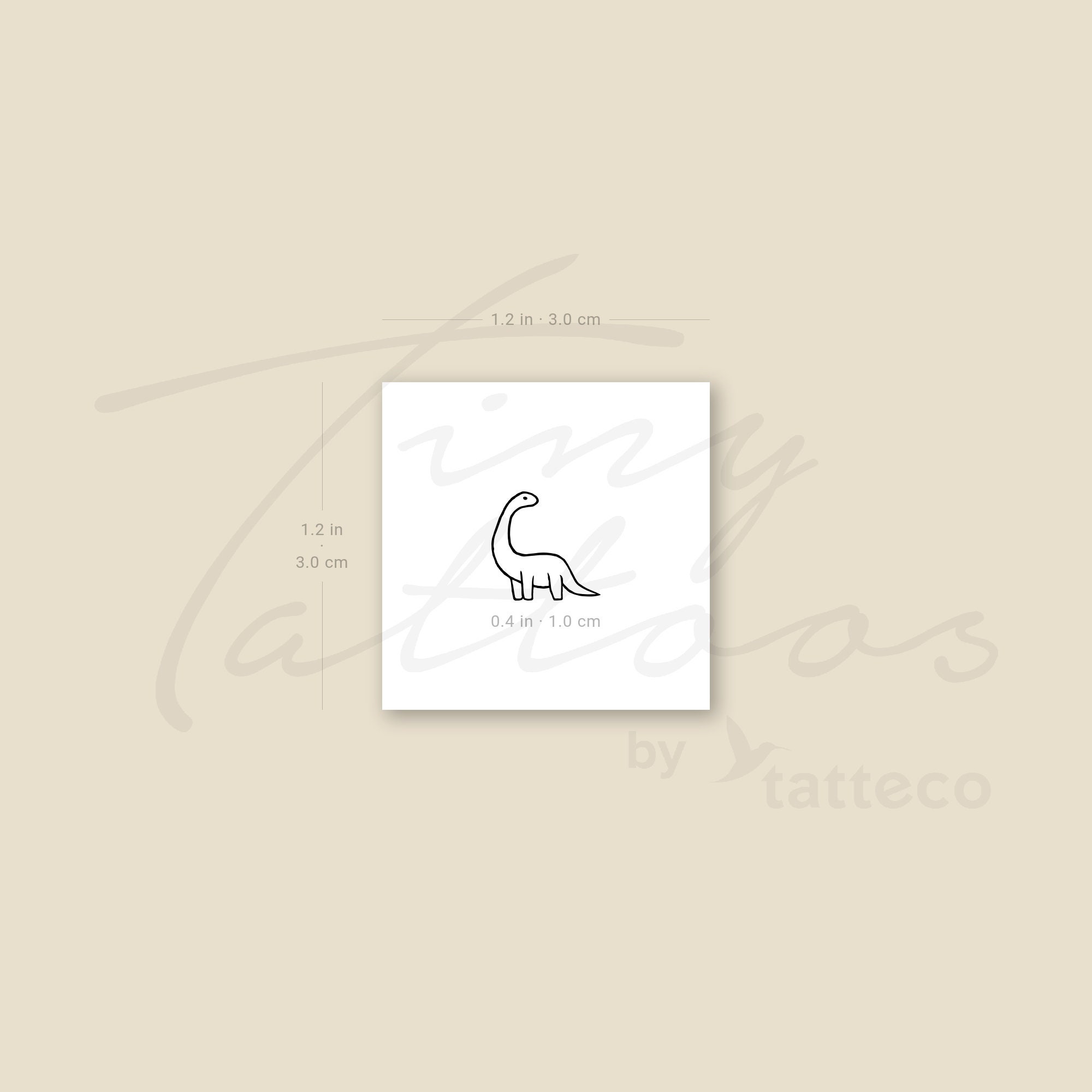 Tiny Brontosaurus Temporary Tattoo set of 3 - Etsy