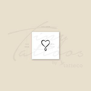 Tiny Heart Infinity Temporary Tattoo (set of 3) - Etsy