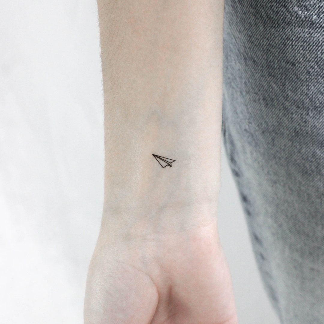 Tiny Paper Plane Temporary Tattoo (set of 3) - Etsy