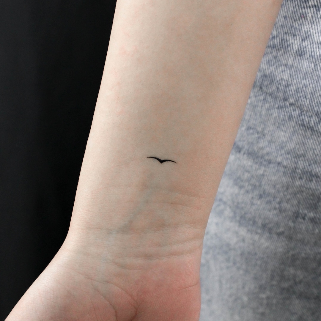 Minimalist Seagull Temporary Tattoo (set of 3) - Etsy
