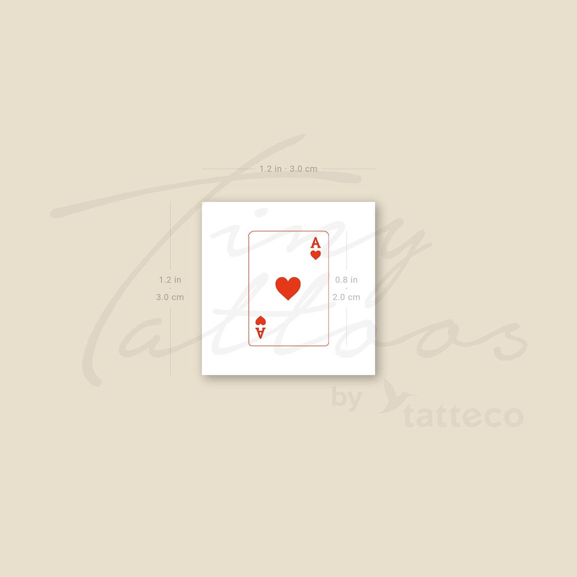 Ace of Hearts Card Temporary Tattoo (set of 3) - Etsy